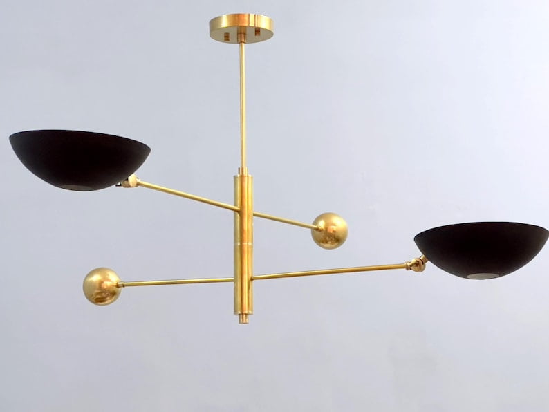 2 Pendant Light | Mid Century Modern Antique Brass Sputnik Chandelier ...