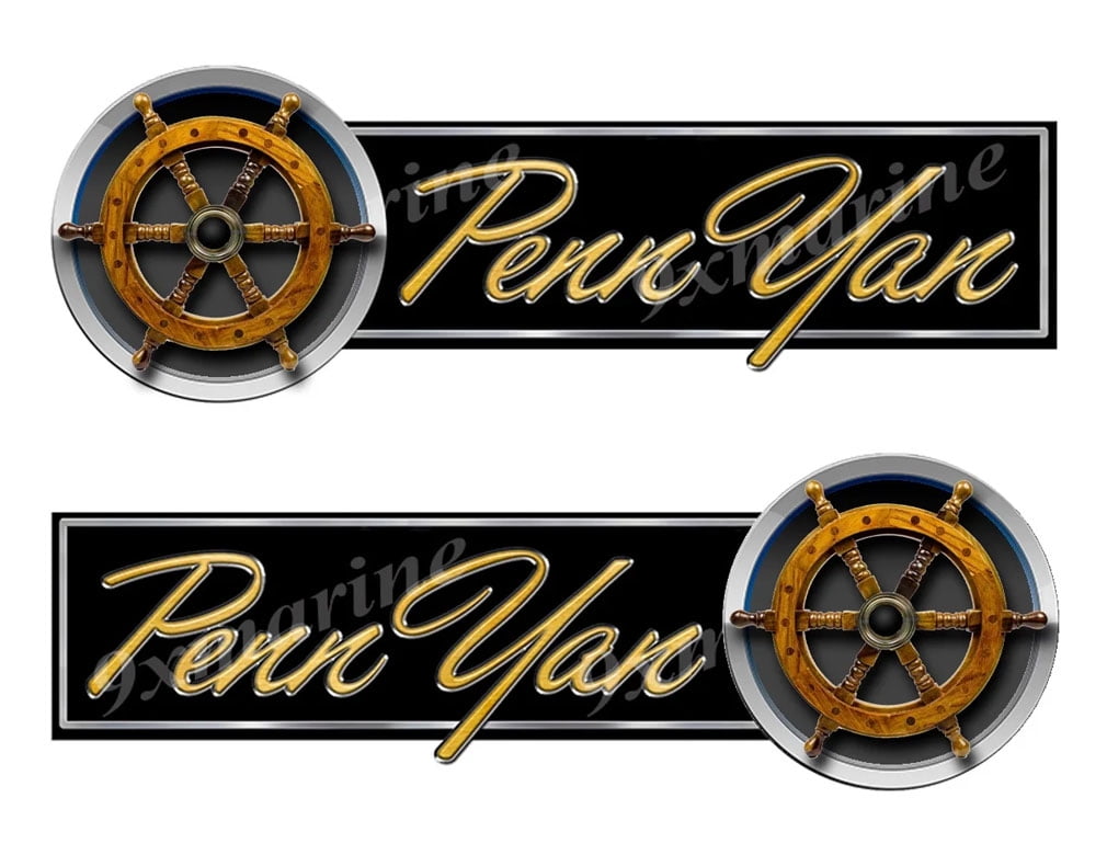 2 Penn Yan Boat Marlin Type Stickers - Walmart.com