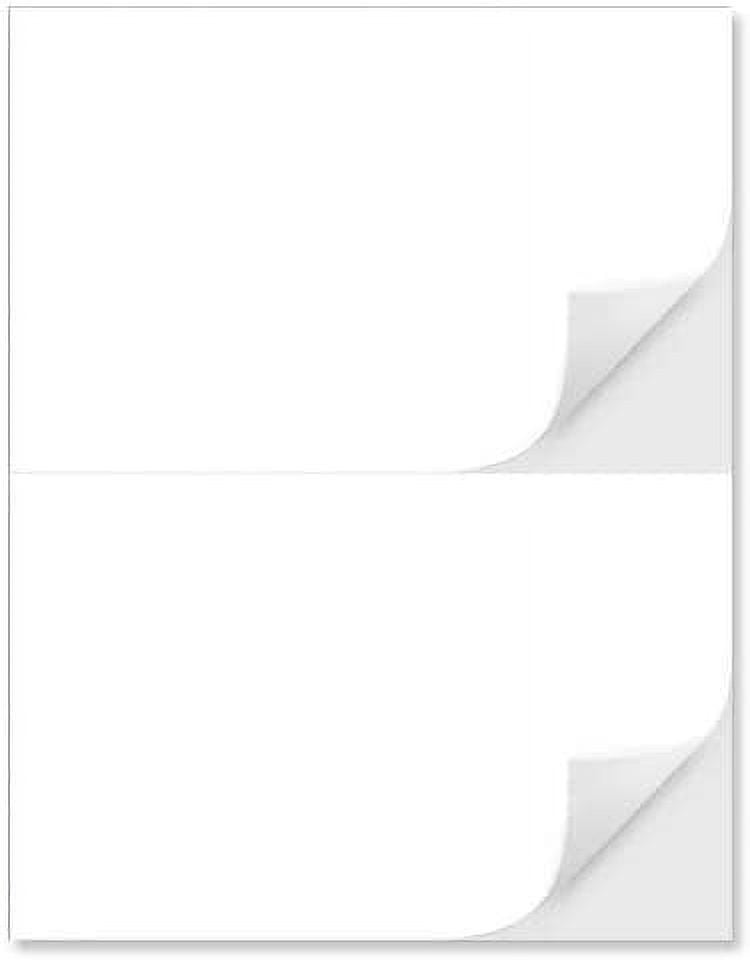 2 Per Page 5-1/2" x 8-1/2" Blank White Laser / Ink Jet Labels, Strong ...