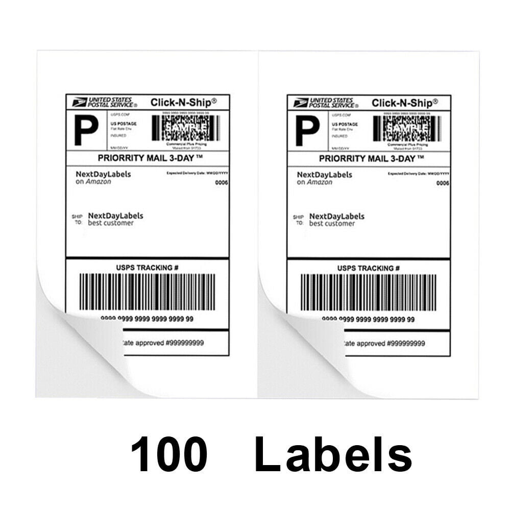 2 Per Page Self Adhesive Labels -8.5" x 11" Shipping Sticker Adhesive ...