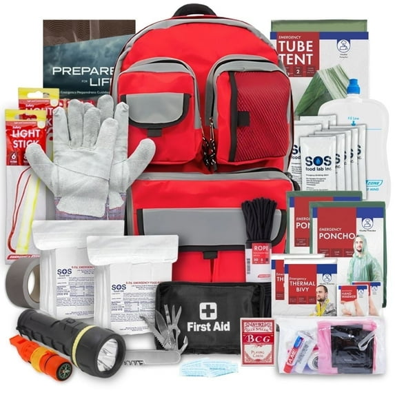 2 Person 72-Hour Emergency Kit – All-in-One Survival Kit Backpack for ...
