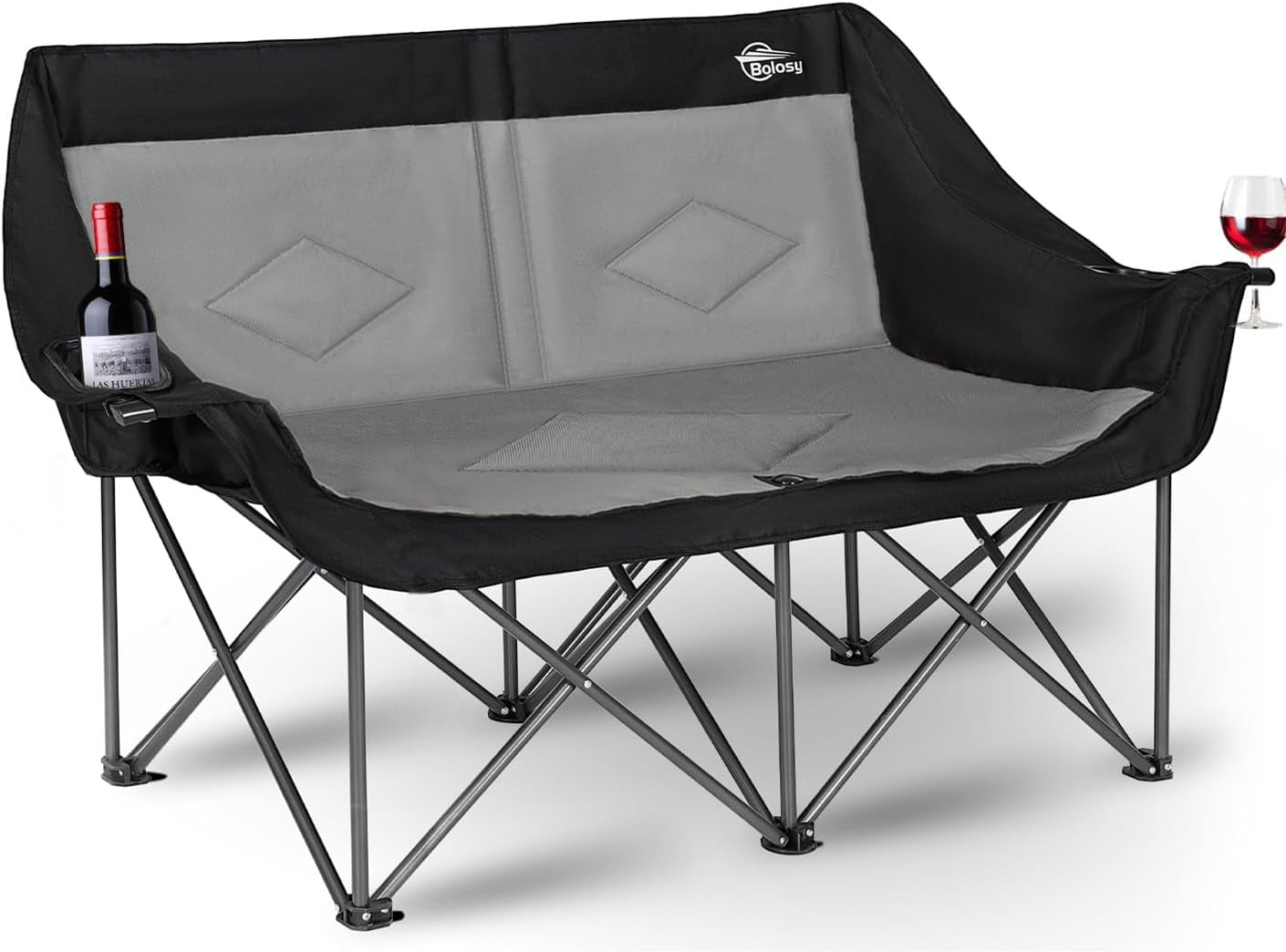 2 Person Camping Chair Camping Loveseat Oversized Double Folding ...