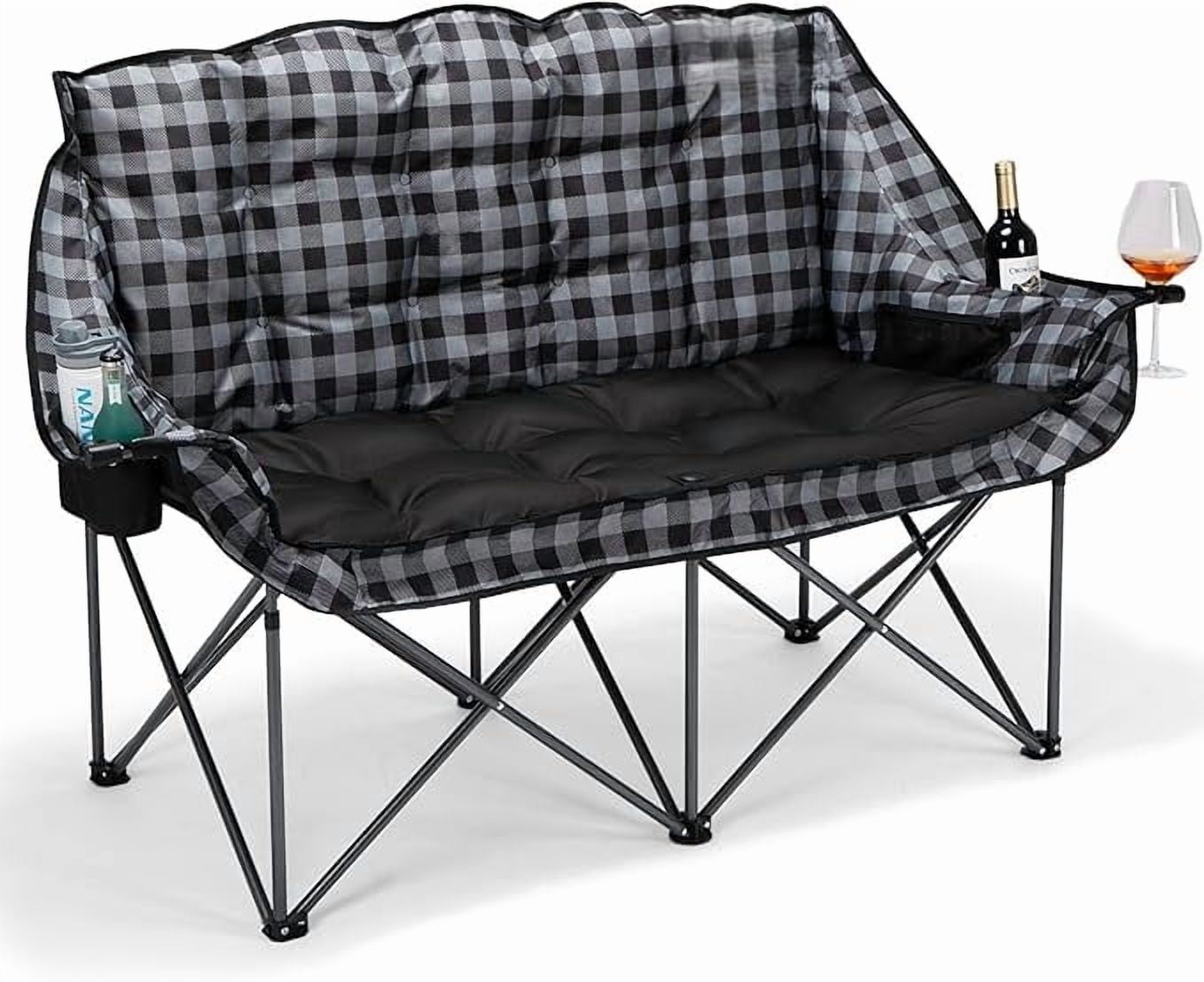2 Person Camping Chair Camping Loveseat Oversized Double Folding ...
