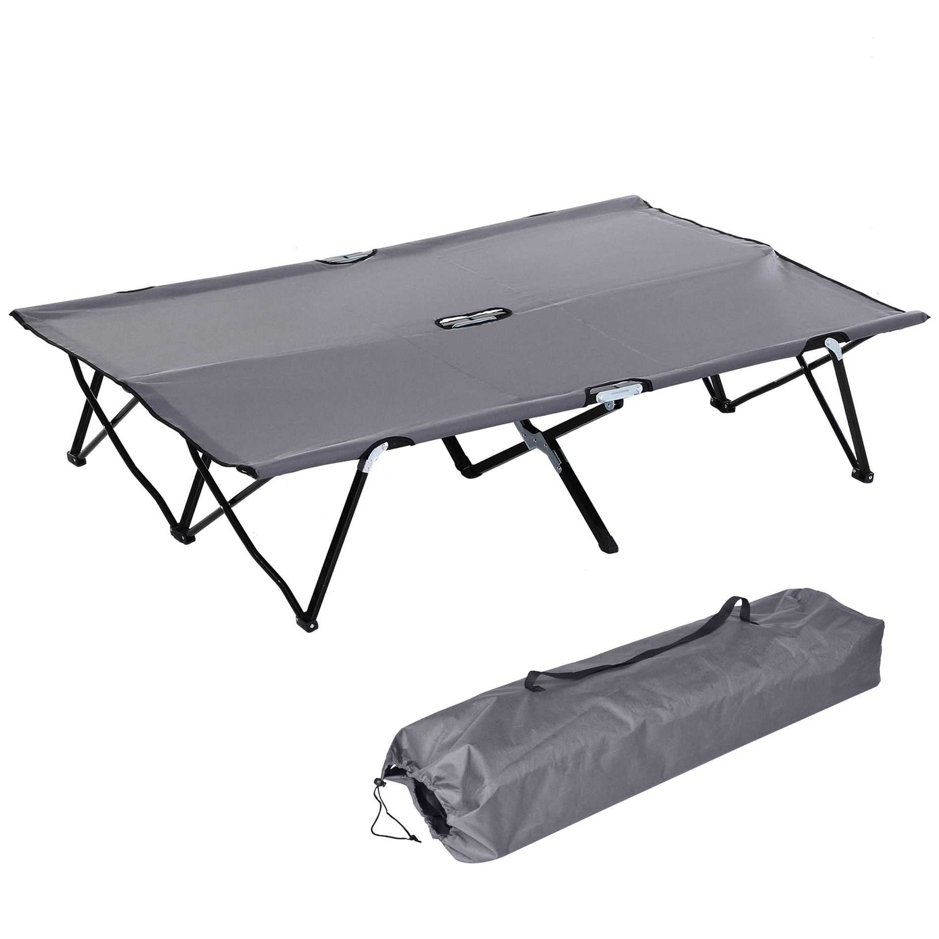 2 Person Camping Cot - 50" Extra Wide Portable Sleeping With Carry Bag ...