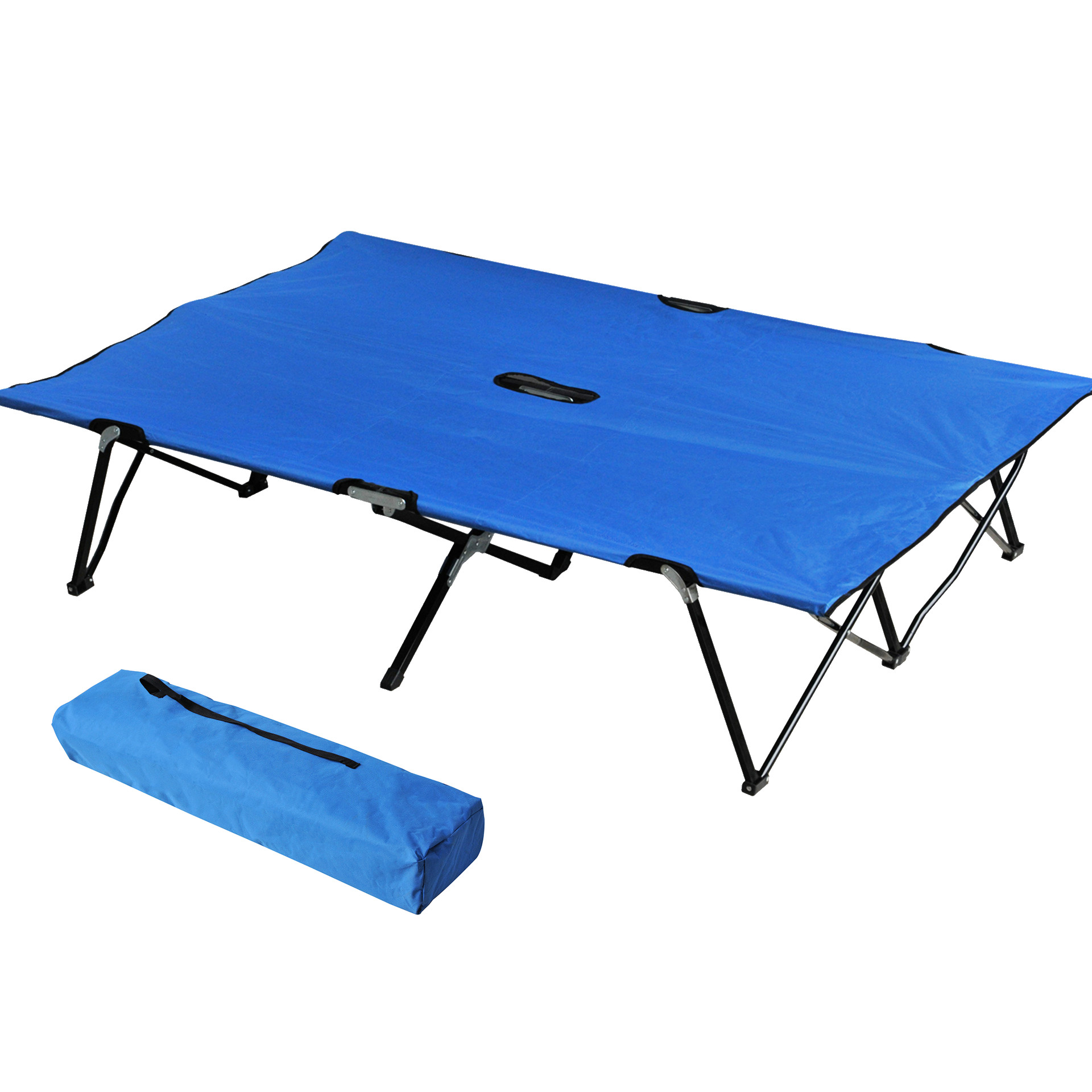 2 Person Camping Cot For Adults Crafted With - 50" Wide, Portable Hole ...