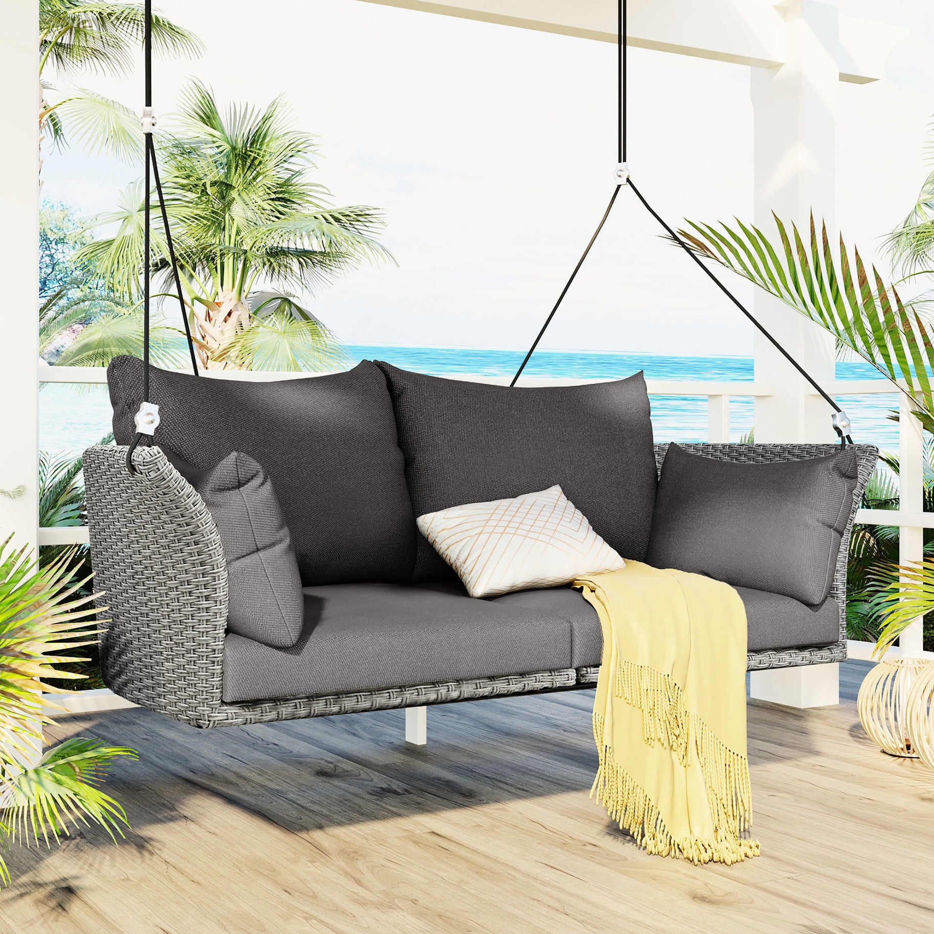 2-Person Capacity - Weatherproof Construction - Outdoor Space - Swing ...