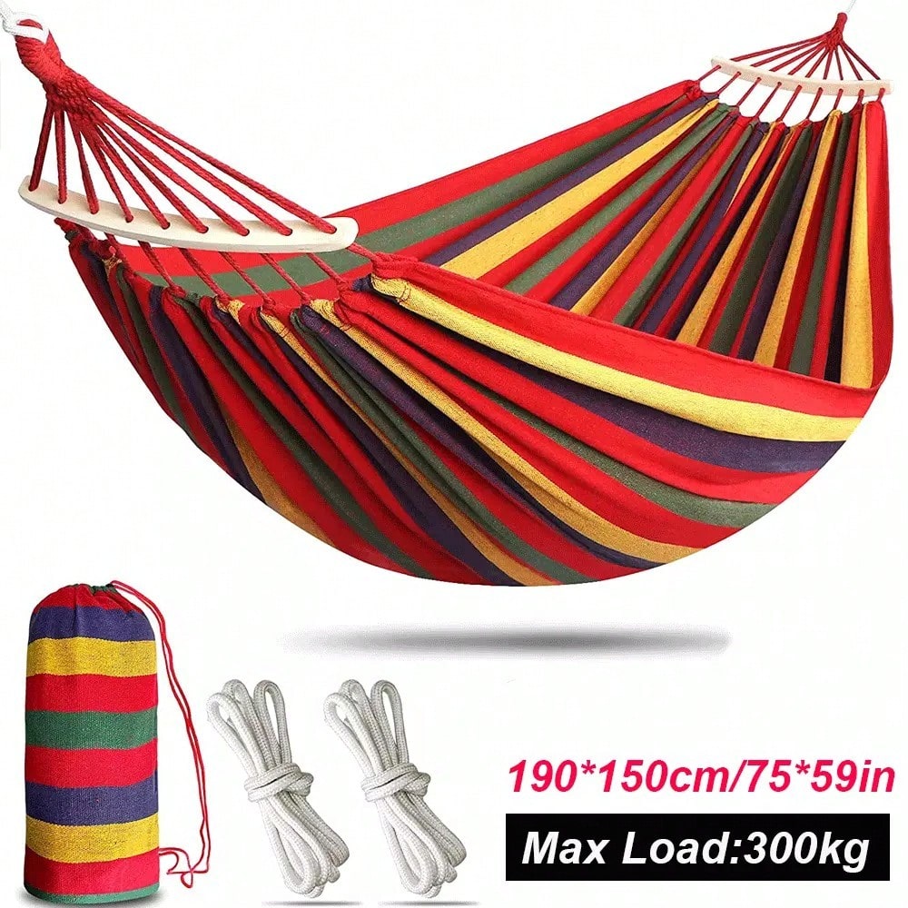 2 Person Double Camping Hammock Chair Bed Outdoor Hanging Swing ...