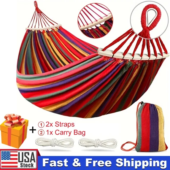 2 Person Double Camping Hammock Chair Bed Outdoor Hanging Swing ...