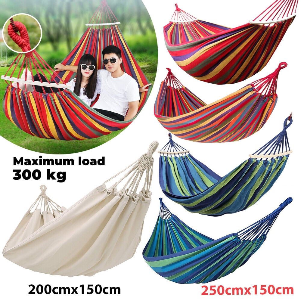 2 Person Double Camping Hammock Chair Outdoor Hanging Swing Sleeping ...