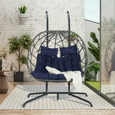 NICESOUL Patio Bedroom Woven Hammock, Outdoor Rattan Double Hanging ...