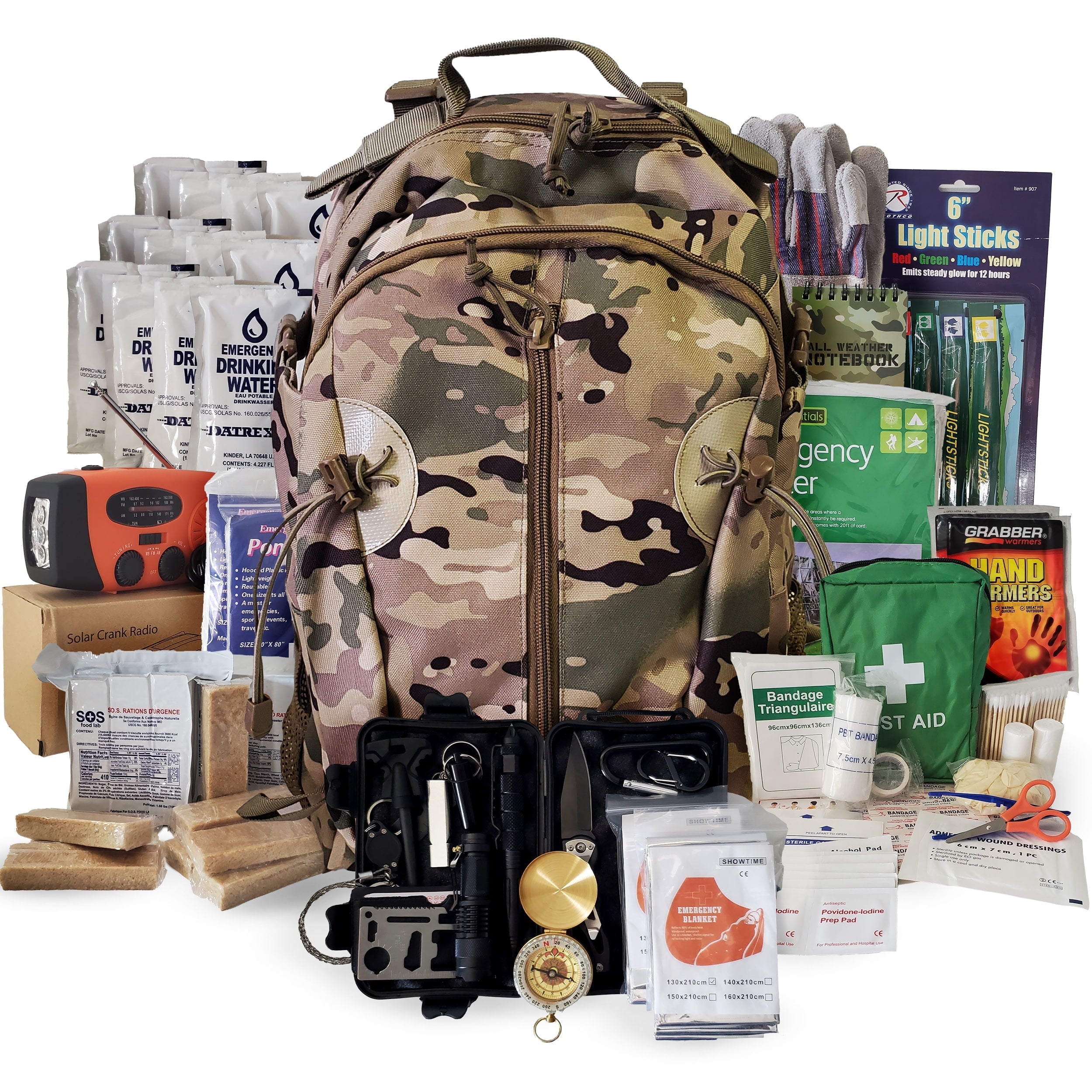 2-Person Emergency Survival Backpack for 72 Hours, Packed with ...