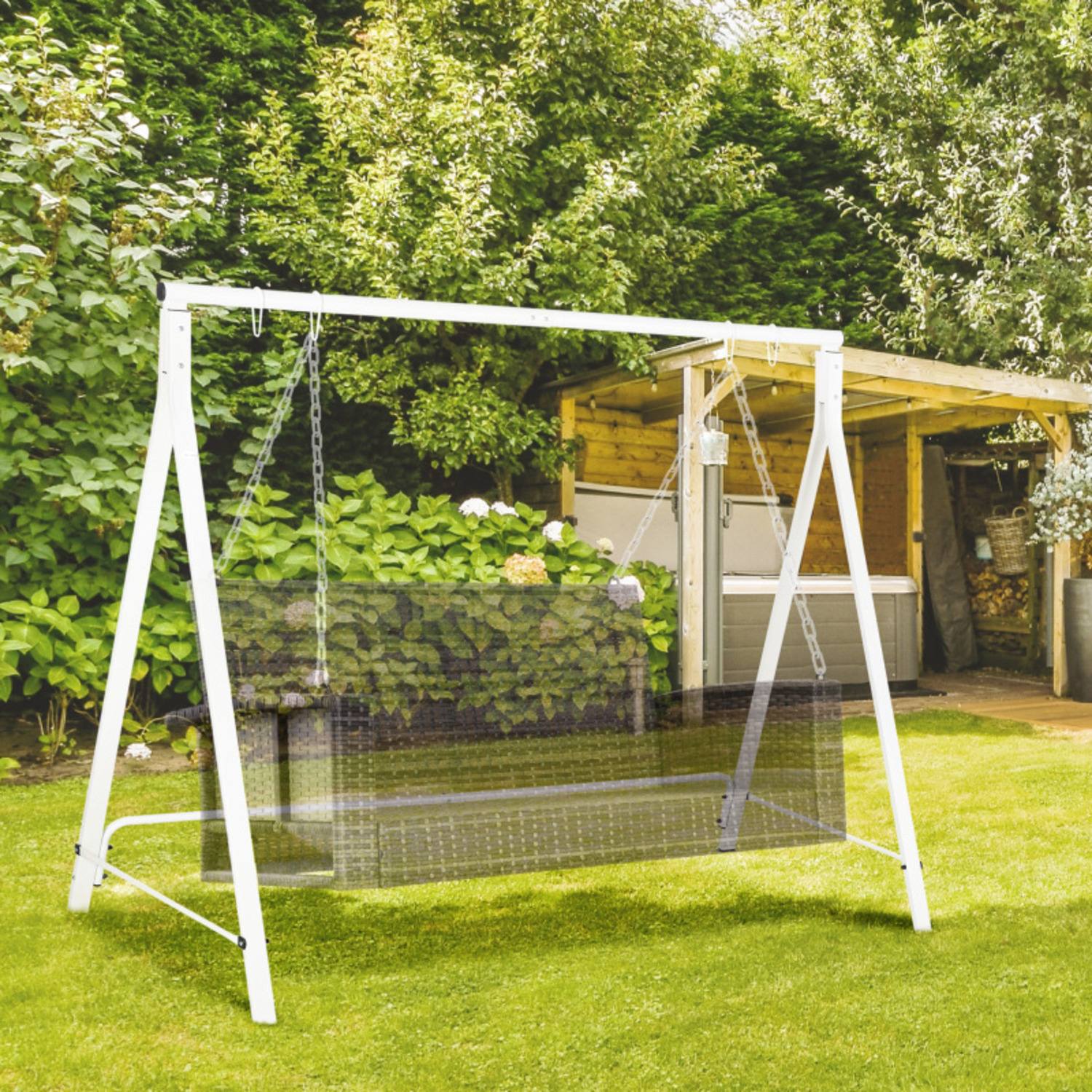 Metal Porch Swing Stand, Heavy Duty Swing Frame, Hanging Chair Stand ...