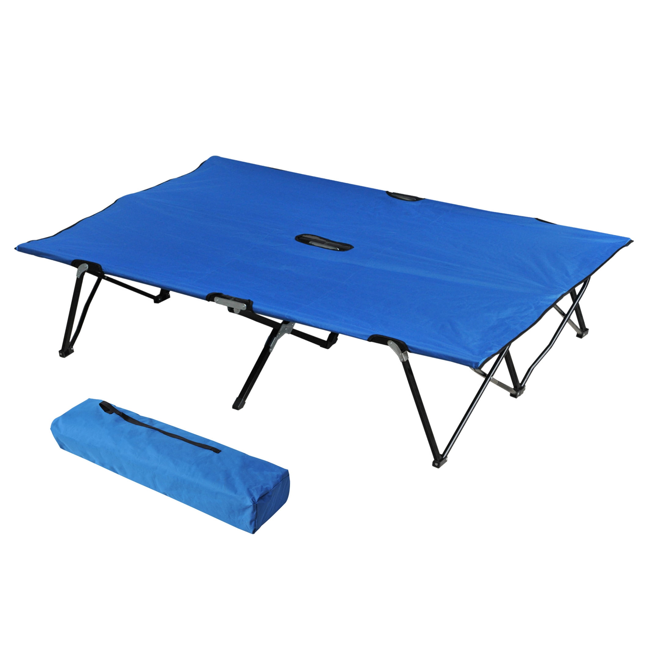 2 Person Folding Camping Cot for Adults, 50" Extra Wide Outdoor ...