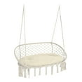 2-Person Hammock Chair Macrame with Soft Cushion, Hanging Cotton Rope ...