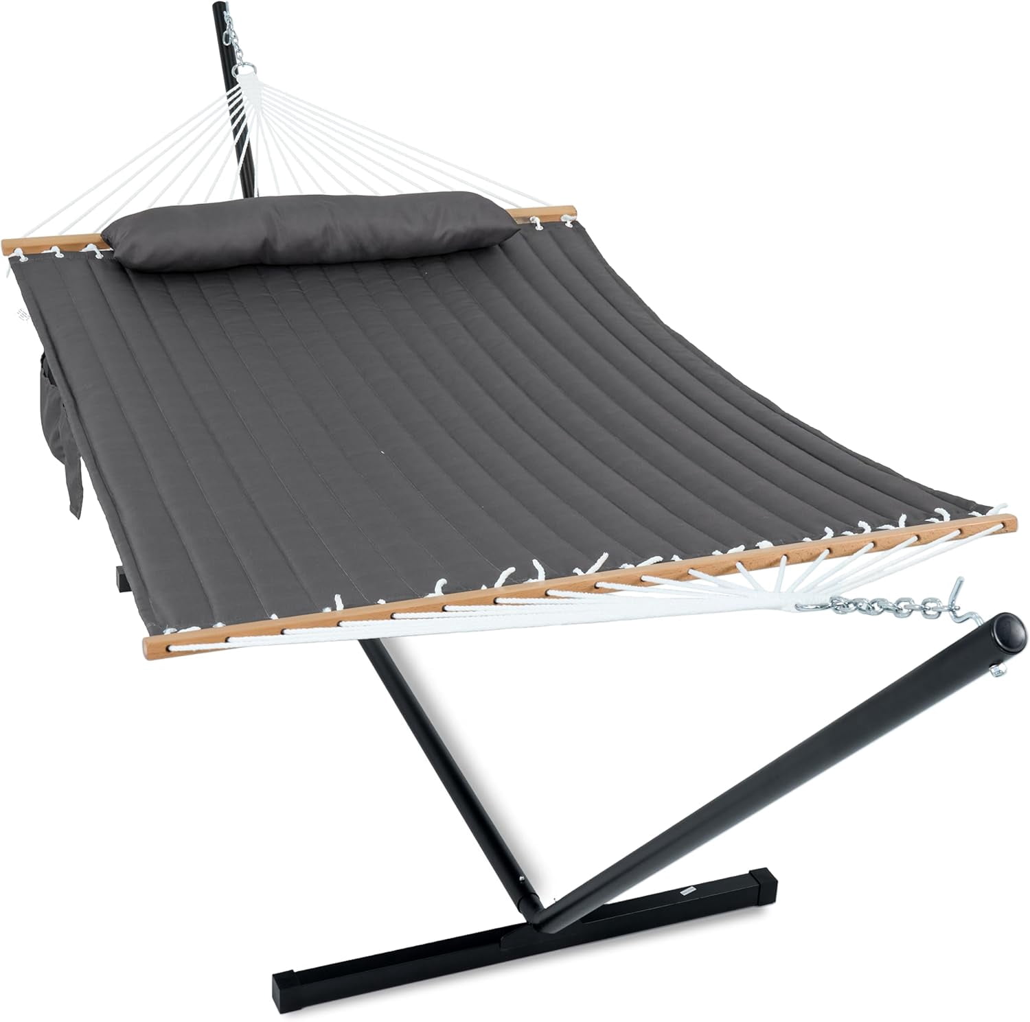 2 Person Hammock with Stand for Outside, 12ft Heavy Duty Steel Stand ...