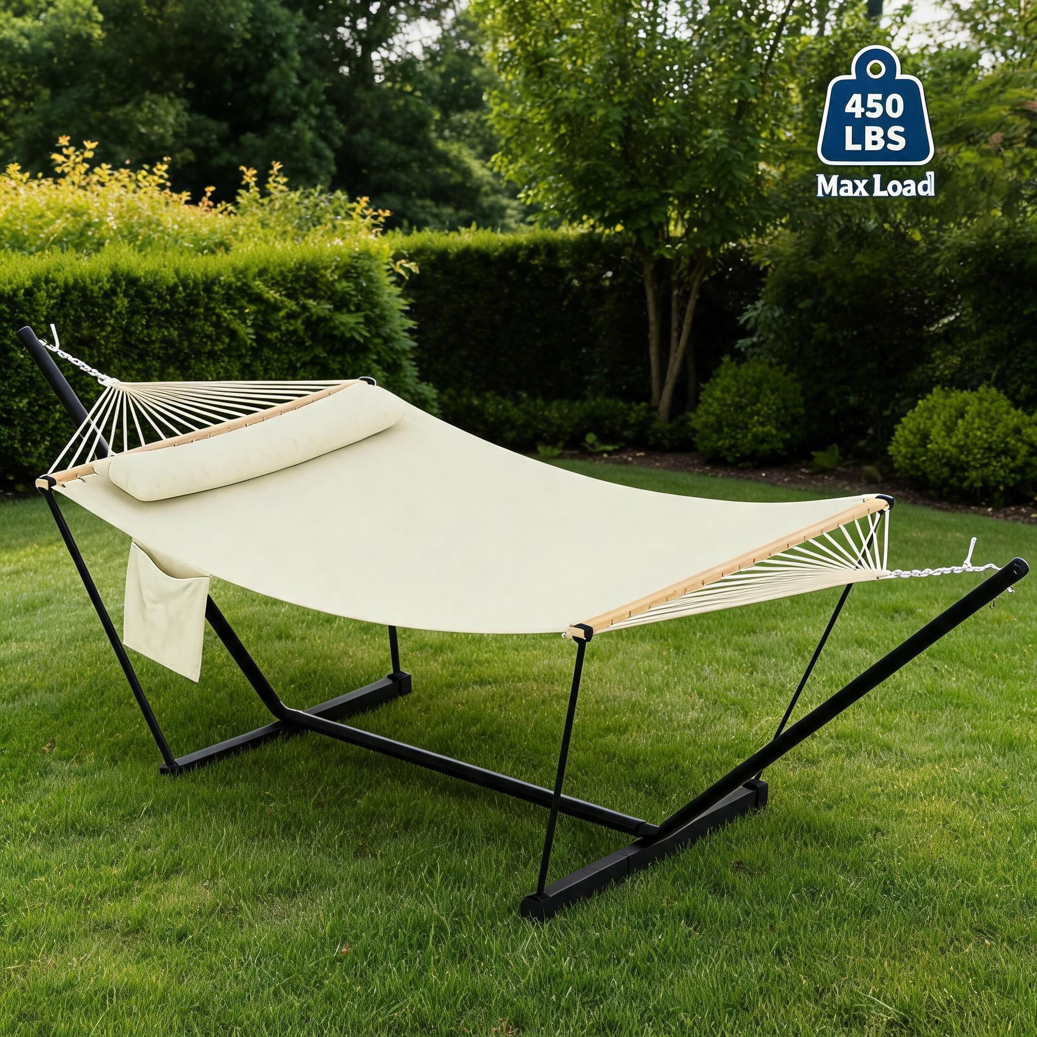 2 Person Hammock, with Adjustable Steel Frame, Up to 450 Lbs - Walmart.com