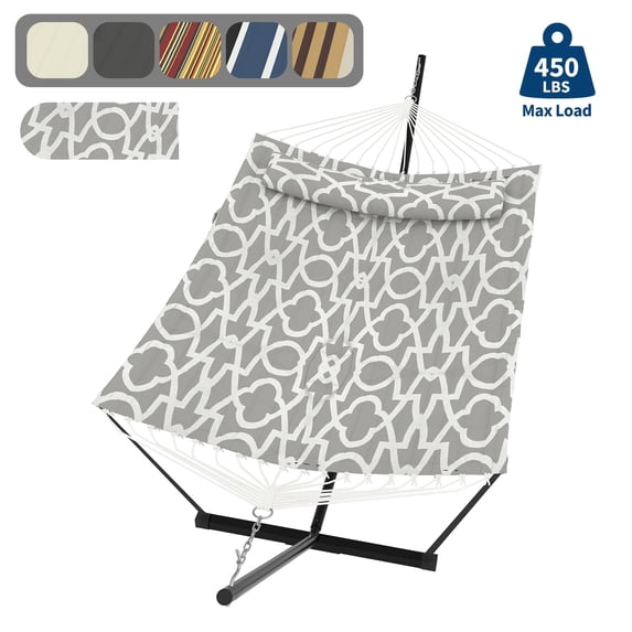 2 Person Hammock with Stand Included, Outdoor Hammock with Pillow ...