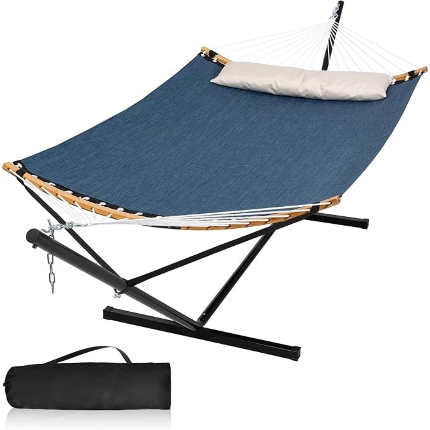 2 Person Hammock with Stand Included, Quick Dry Hammock with Curved ...