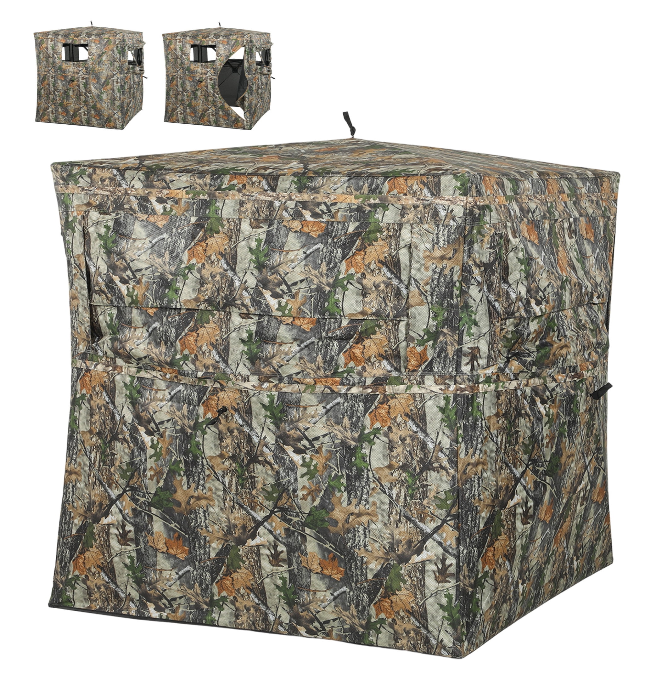 2 Person Hunting Blind Pop Up, 270° See Through Camo Deer Blind with ...