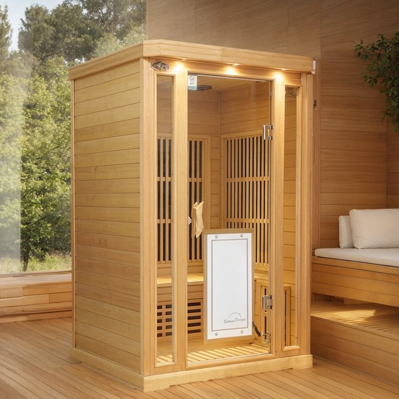 2 Person Low EMF Far Infrared Sauna for Home, Indoor Dry Sauna Hemlock ...