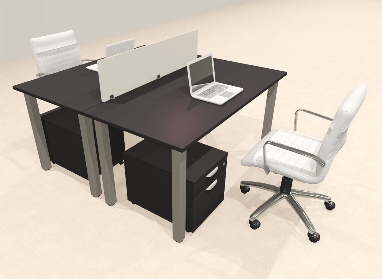 2 Person Modern Metal Leg Office Workstation Desk Set, #OT-SUL-FPM49 ...