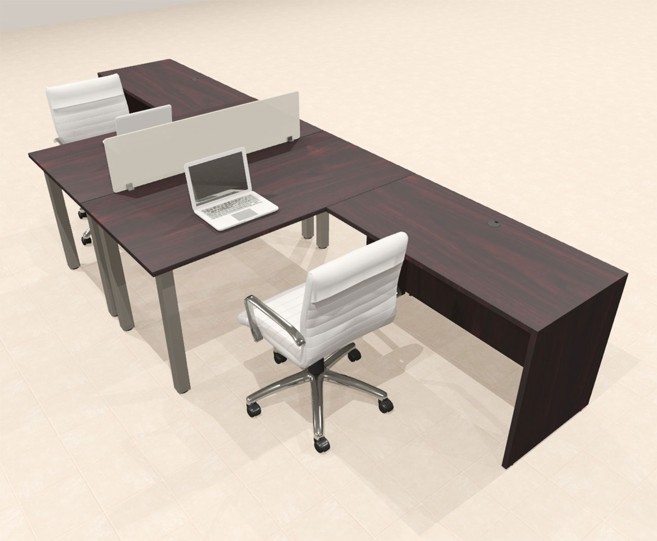 2 Person Modern Metal Leg Office Workstation Desk Set, #OT-SUL-FPM93 ...