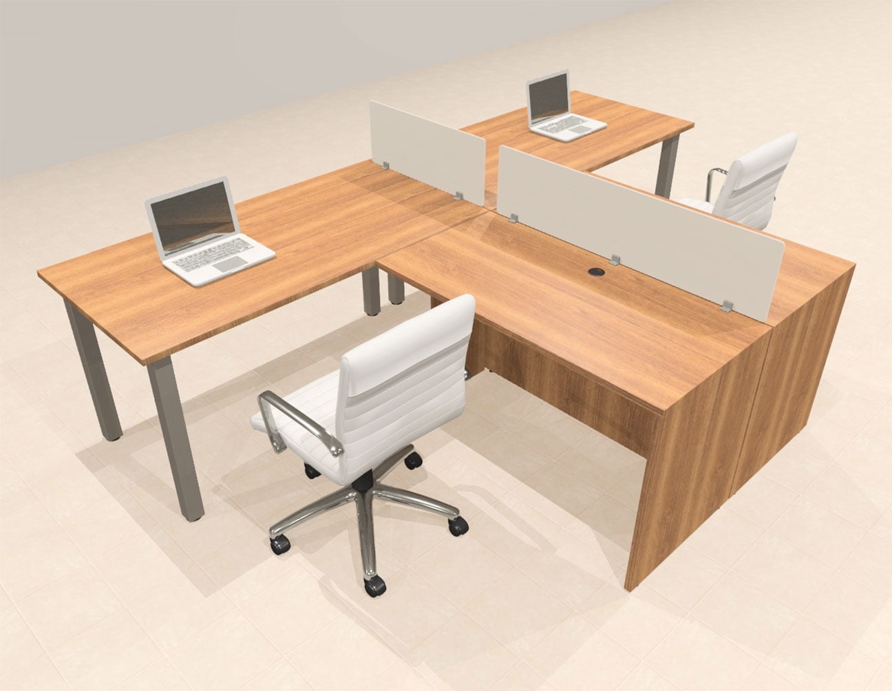 2 Person Modern Metal Leg Office Workstation Desk Set, #OT-SUL-SPM101 ...