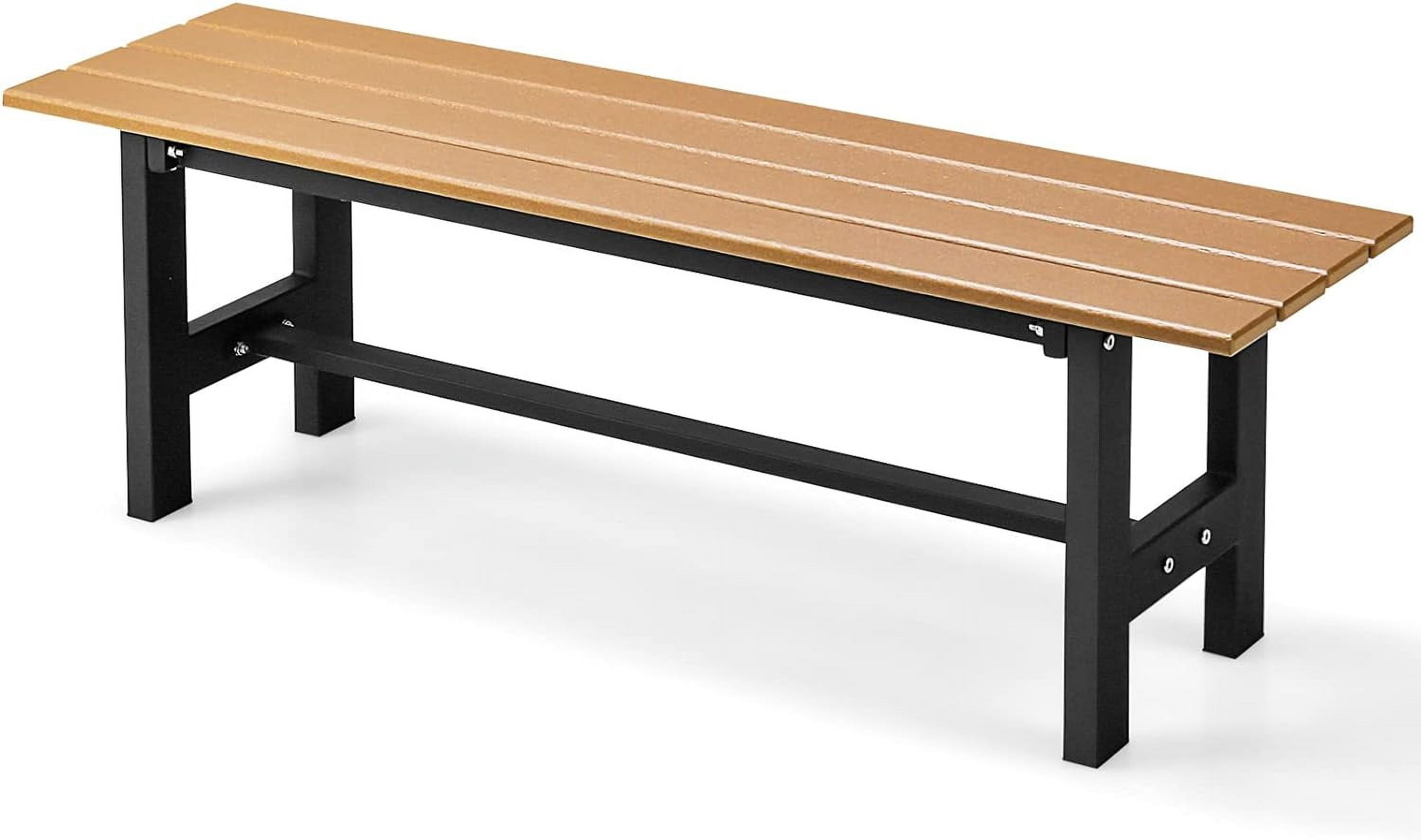 2-Person Outdoor Bench Seat - Backless Patio Garden Bench, 47 ...