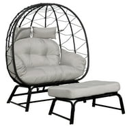 RADIATA Double Papasan Rocking Chair with Cushion, 2-Person Patio Egg ...