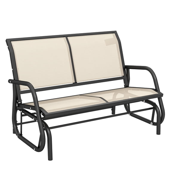 2-Person Outdoor Glider Bench, Patio Double Swing Rocking Chair ...