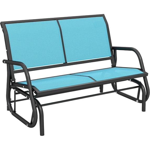 2-Person Outdoor Glider Bench, Patio Double Swing Rocking Chair ...