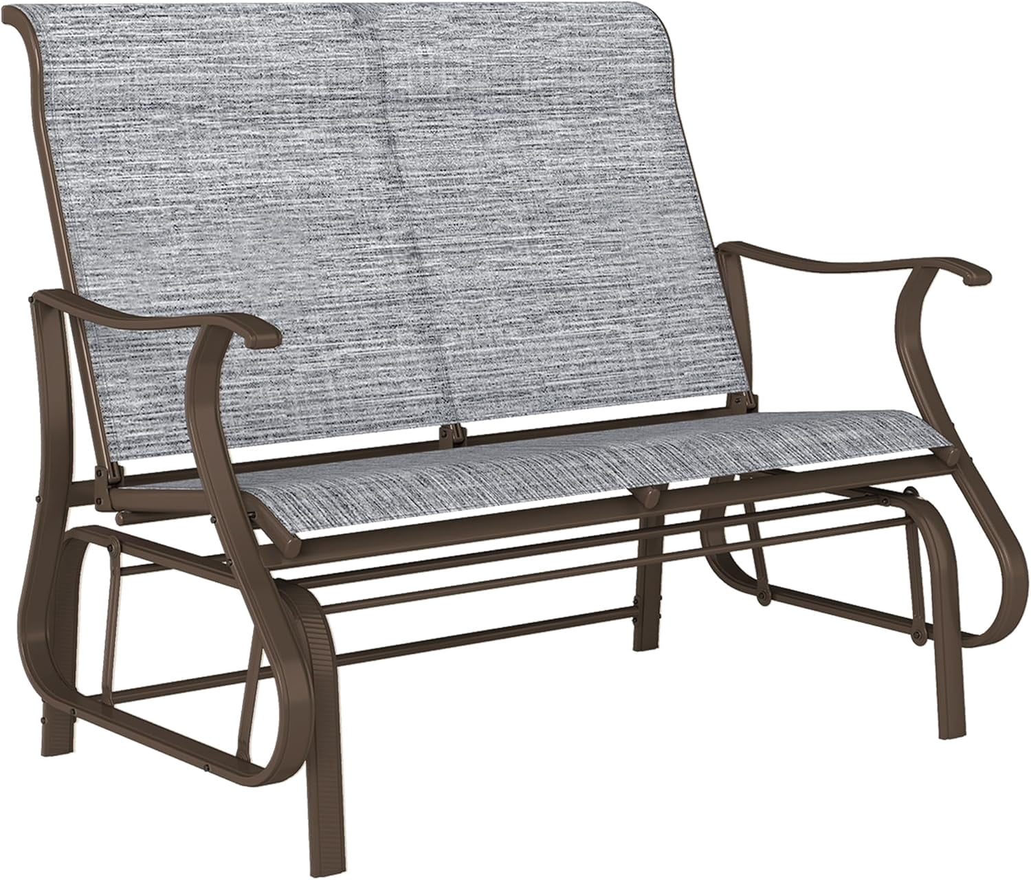 2-Person Outdoor Glider Bench，Patio Glider Loveseat Chair with Powder ...