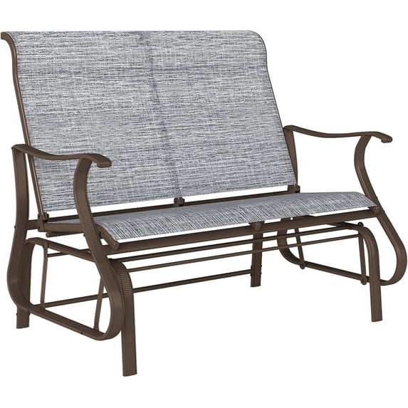 2-Person Outdoor Glider Bench，Patio Glider Loveseat Chair with Powder ...