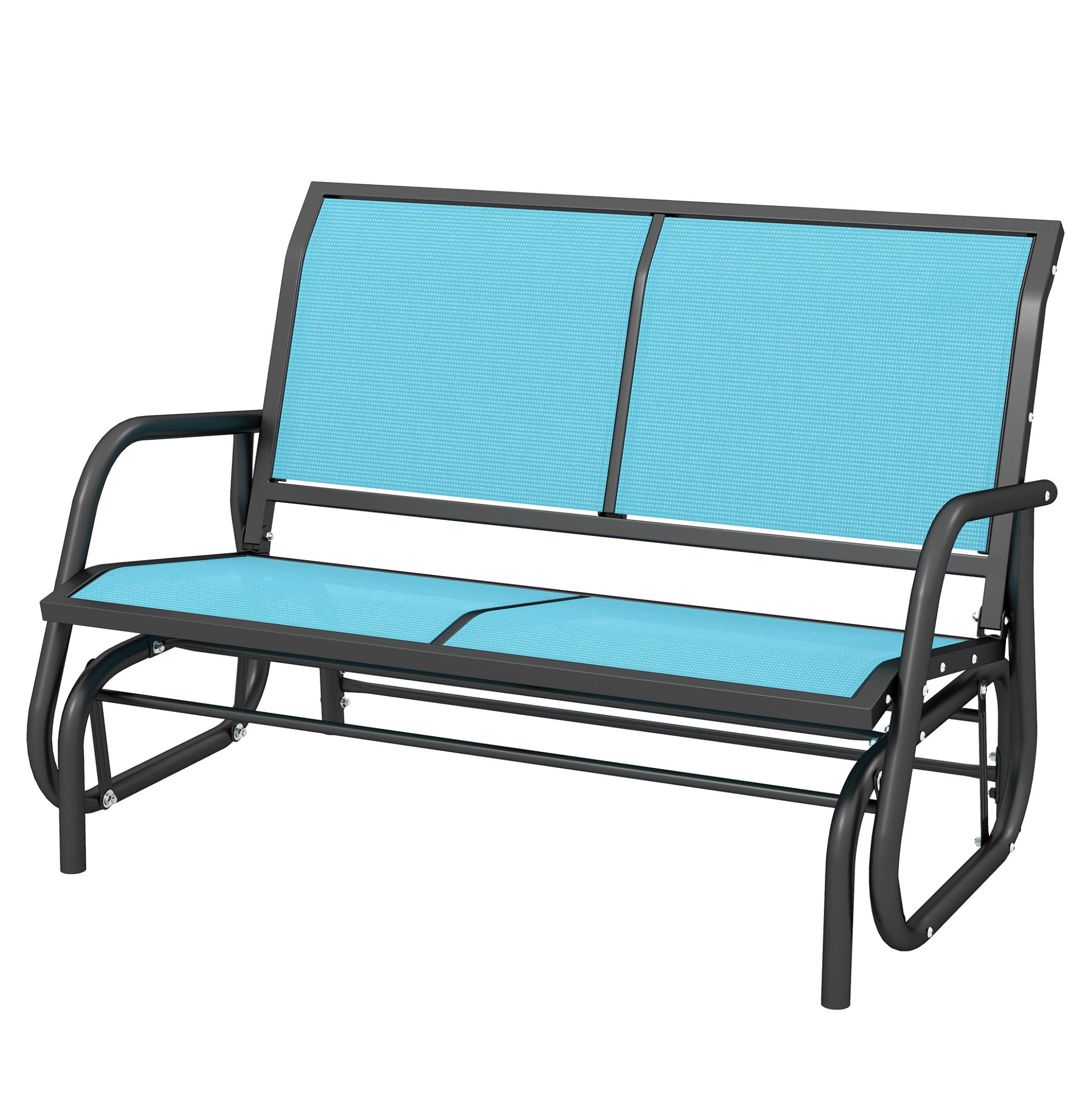2-Person Outdoor Glider Bench, Patio Swing Chair Loveseat - Steel Frame ...