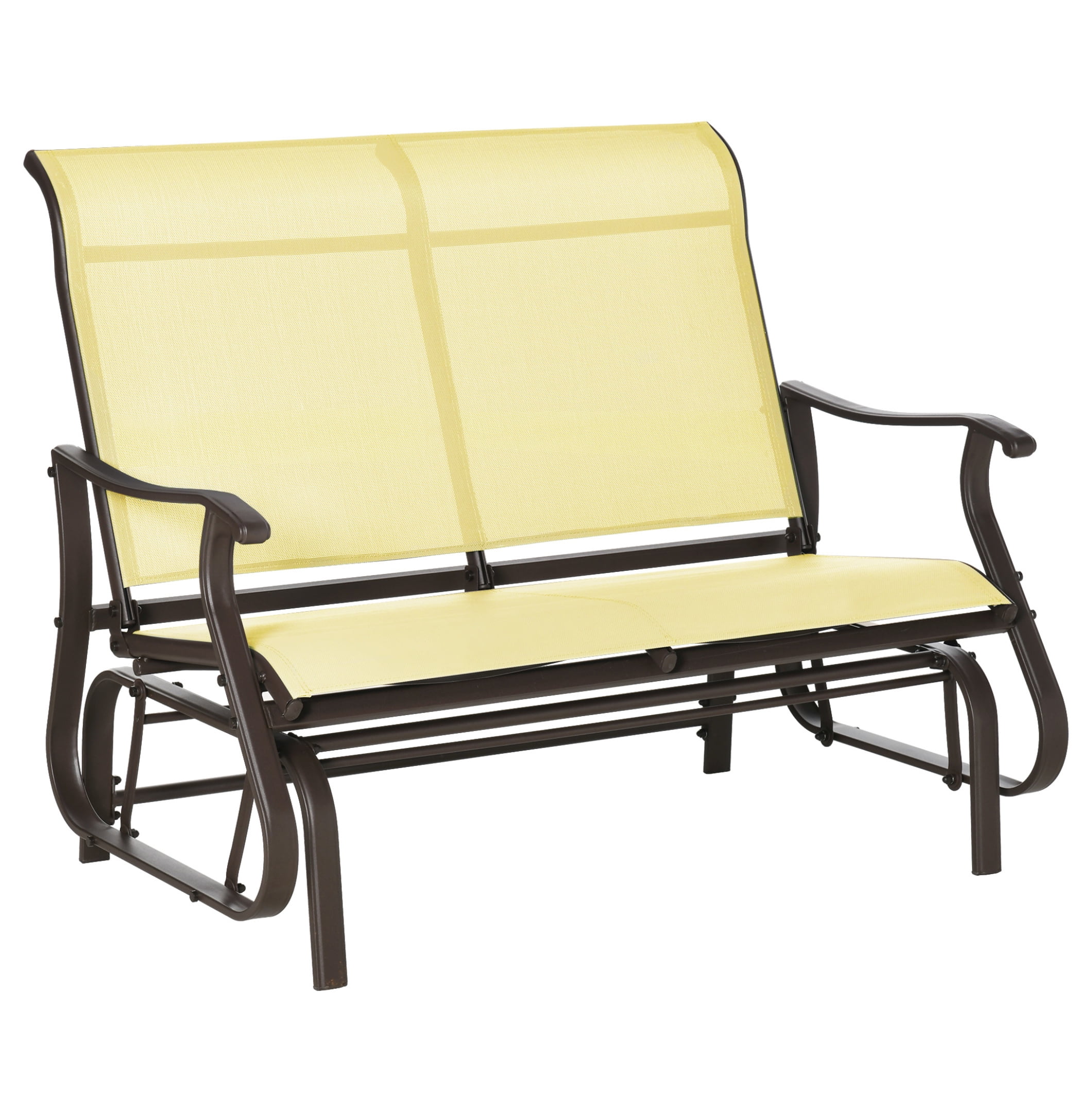 2-Person Outdoor Glider ，Patio Glider Loveseat Chair with Powder Coated ...