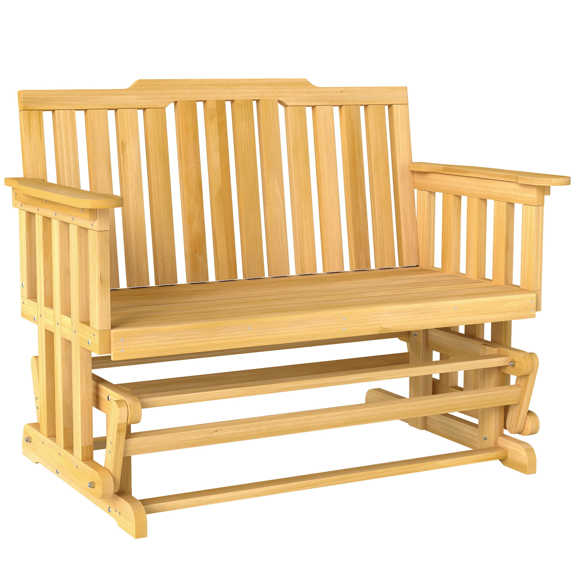 2-Person Patio Swing Glider Bench with Quick Drying Design and Wide ...