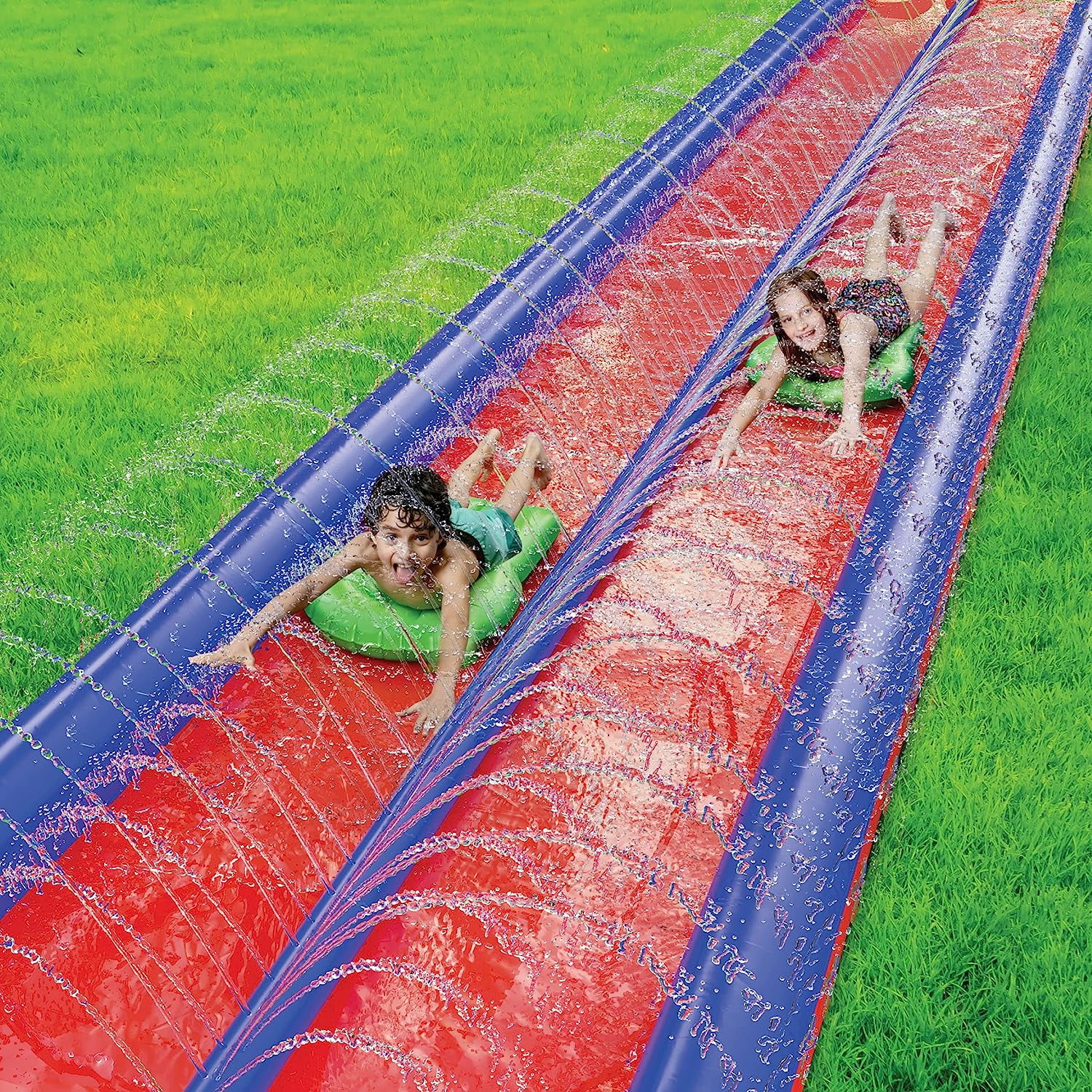 2 Person Slide Backyard Water Fun Slip Down and Slide - 25 Feet x 6 ...