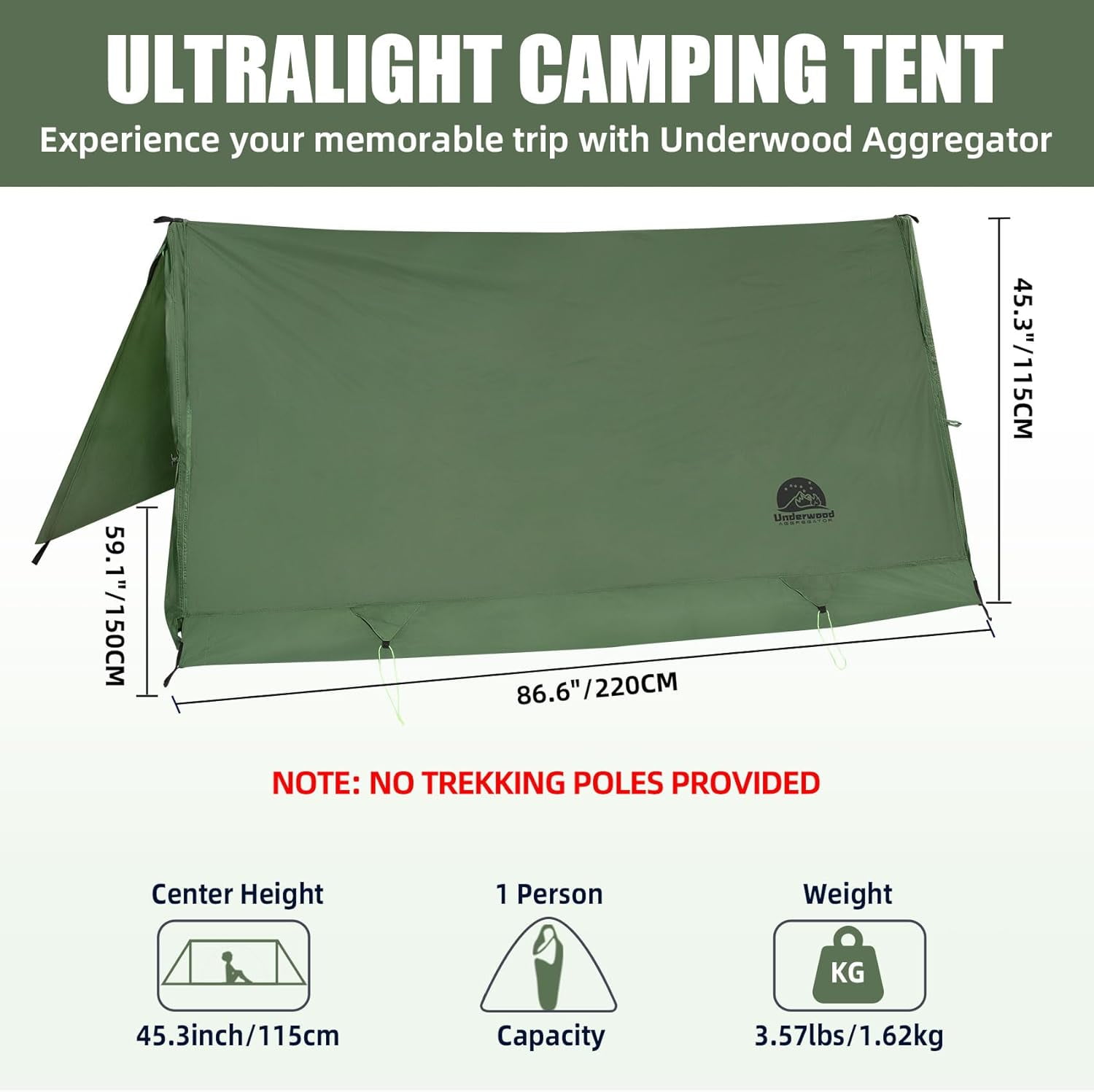 2-Person Trekking Pole Tent for Backpacking - Zenith 2.0 Ultralight 2 ...