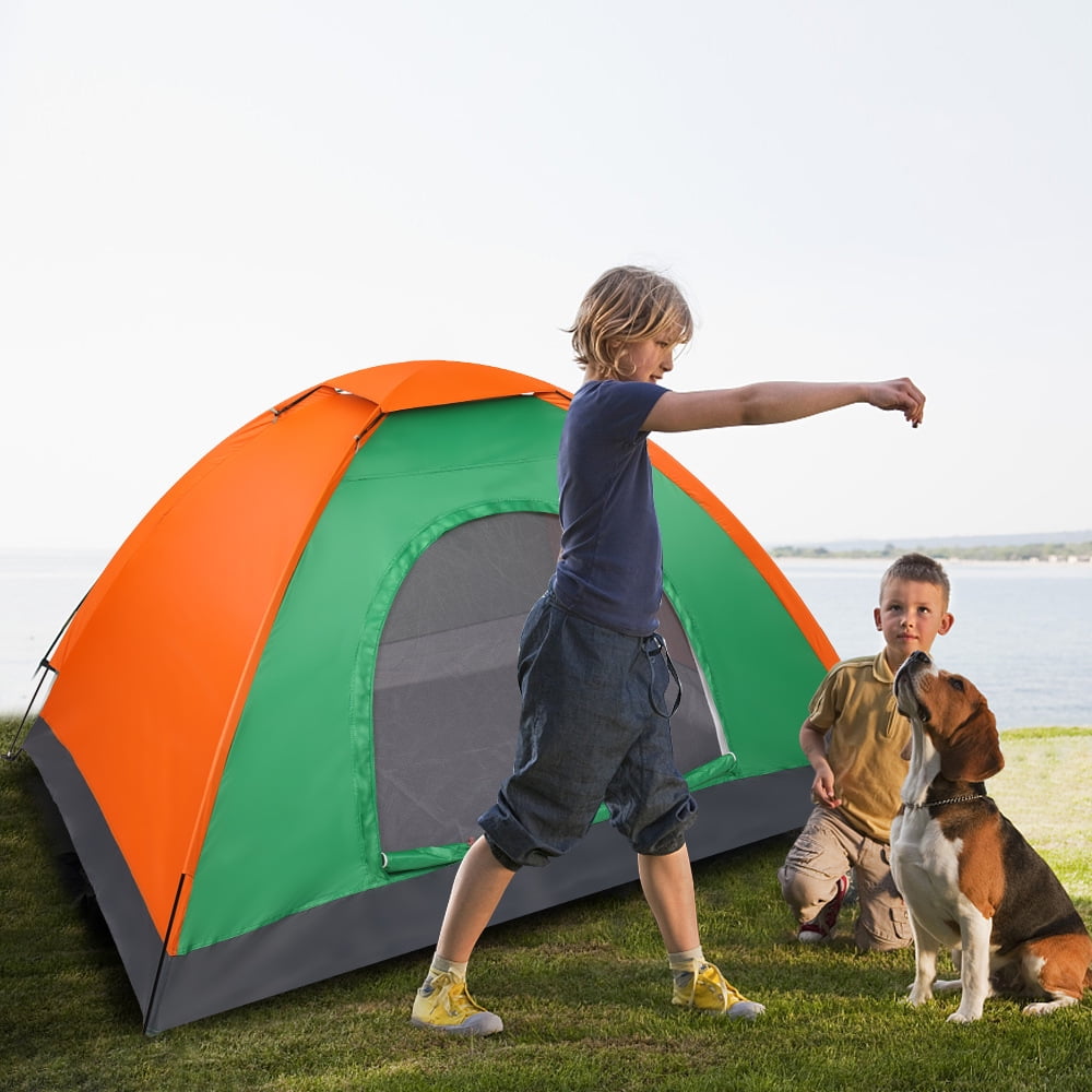 2-Person Waterproof Camping Dome Tent with Top Tarp Hook and Dual-Way ...