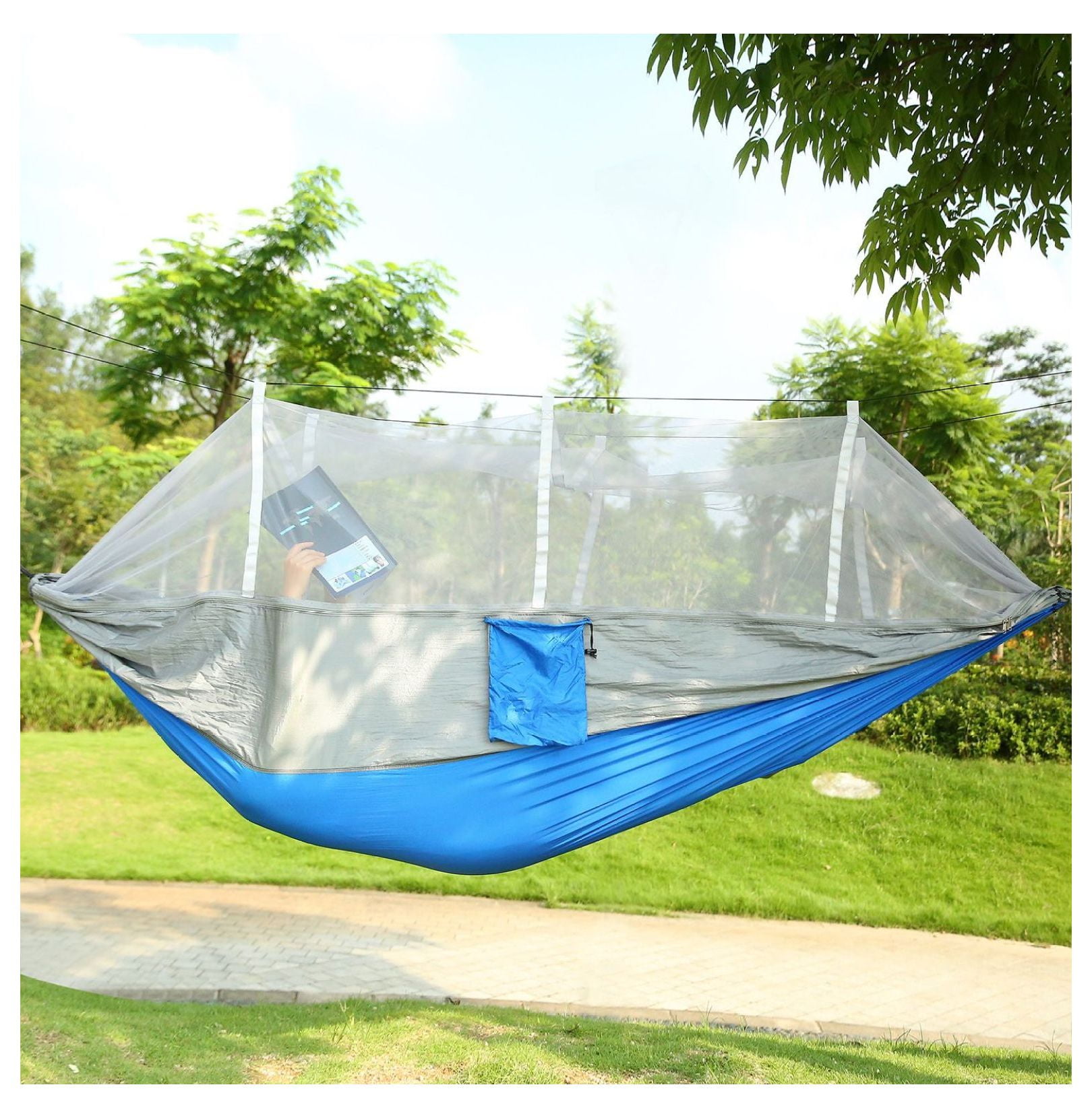 2 Persons Hammock 600LBS Max Load with Mosquito Net Outdoor Hiking ...