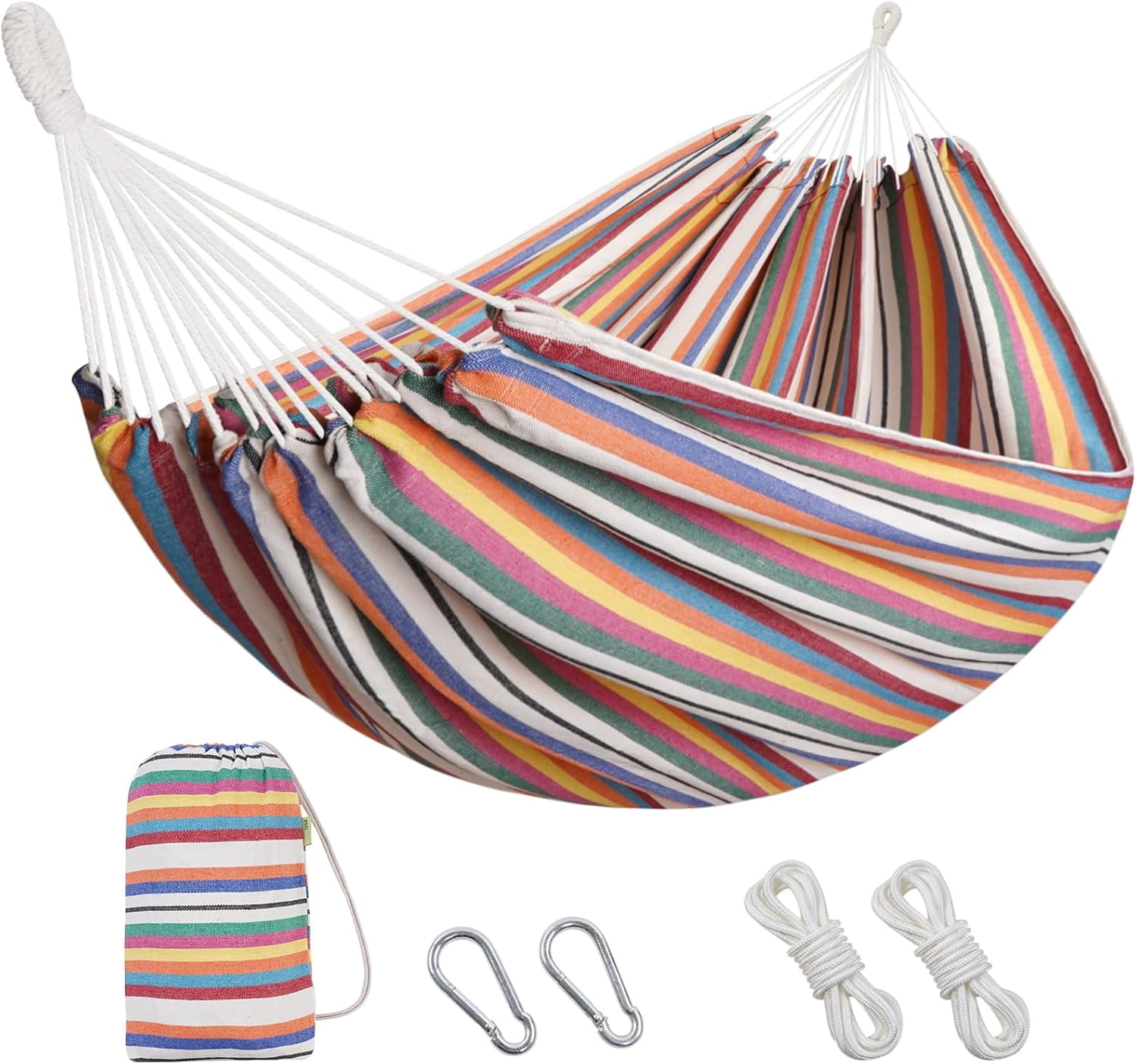 2 Persons Hammock with Tree Straps - Brazilian Double Hammock, Portable ...