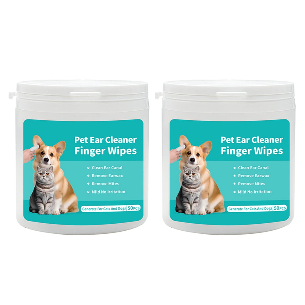 2 Pet Ear Cleaning Wipes Ear Care Finger Sleeve 50 Pumps, Vet ...
