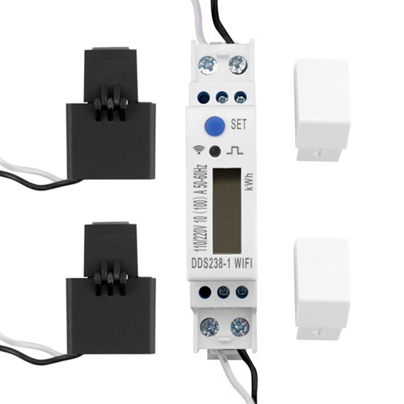 2 Phase 3 Wires 110V+110V 100A Din Rail 18mm Tuya WIFI Smart Energy ...