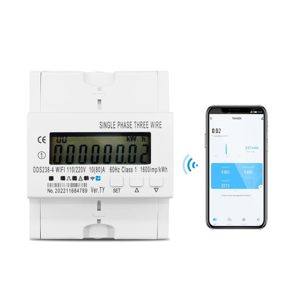 2 Phase 60Hz 80A Din Rail Tuya Smart Energy Meter Power Consumption ...