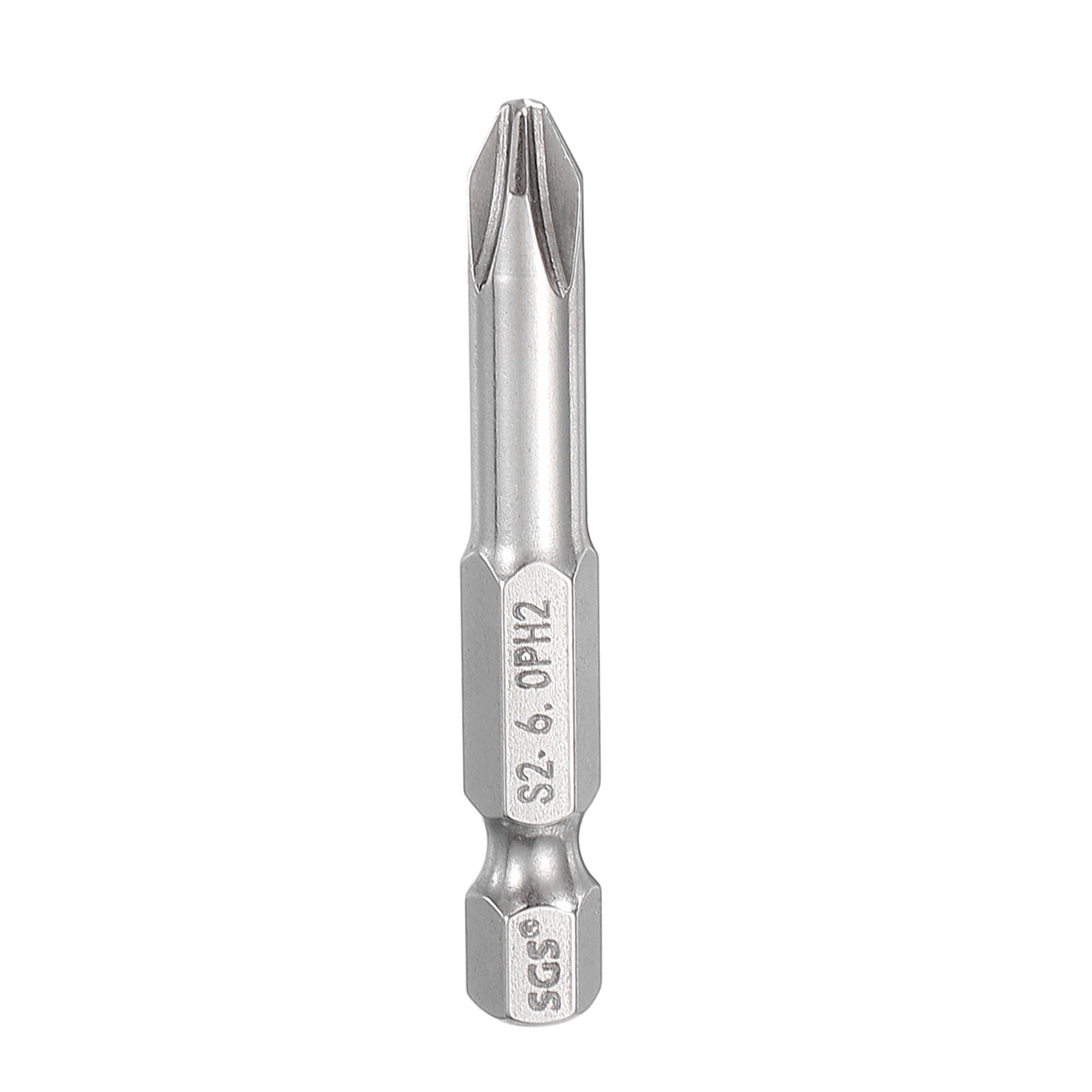 #2 Phillips Screwdriver Bit PH2 1/4" Hex Shank 2" (50mm) Long 0.24" Rod ...