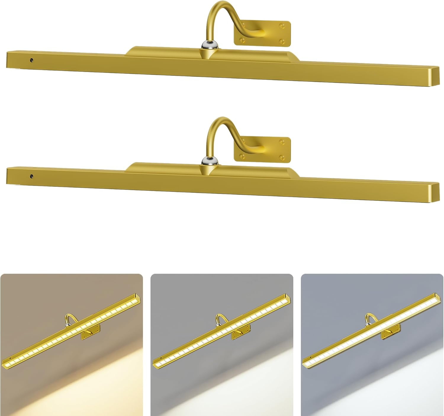 2 Picture Art Lights - 24 Inch Cordless Art Light with Dimmable Remote ...