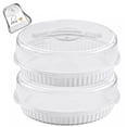 (2) Pie Container with Lid and Handle, 10.38 Inch Round Pie Carrier BPA ...