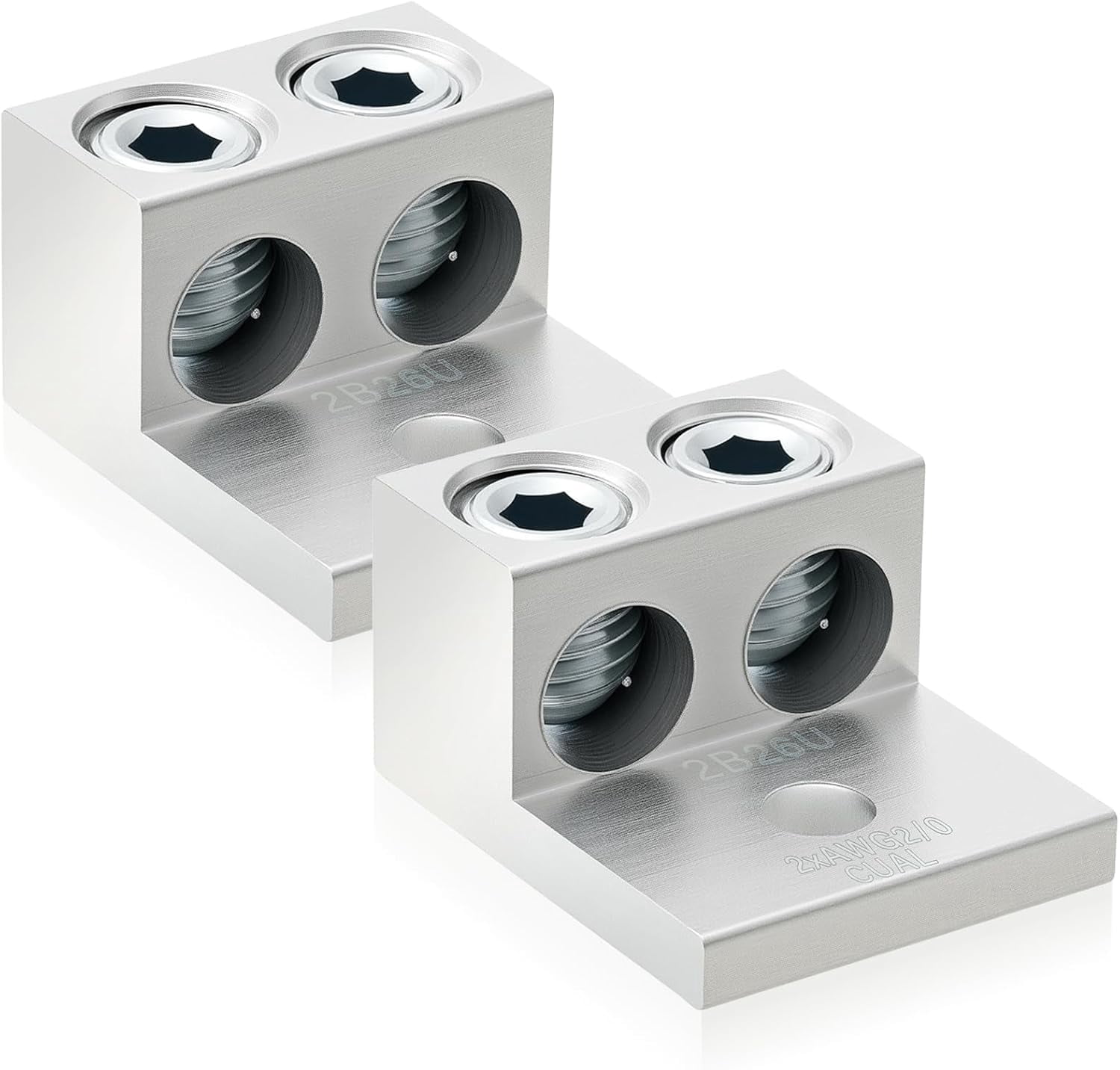 2 Piec Dual Aluminum Ground Lug Rated Double Wire Splice Mechanical (2/ ...