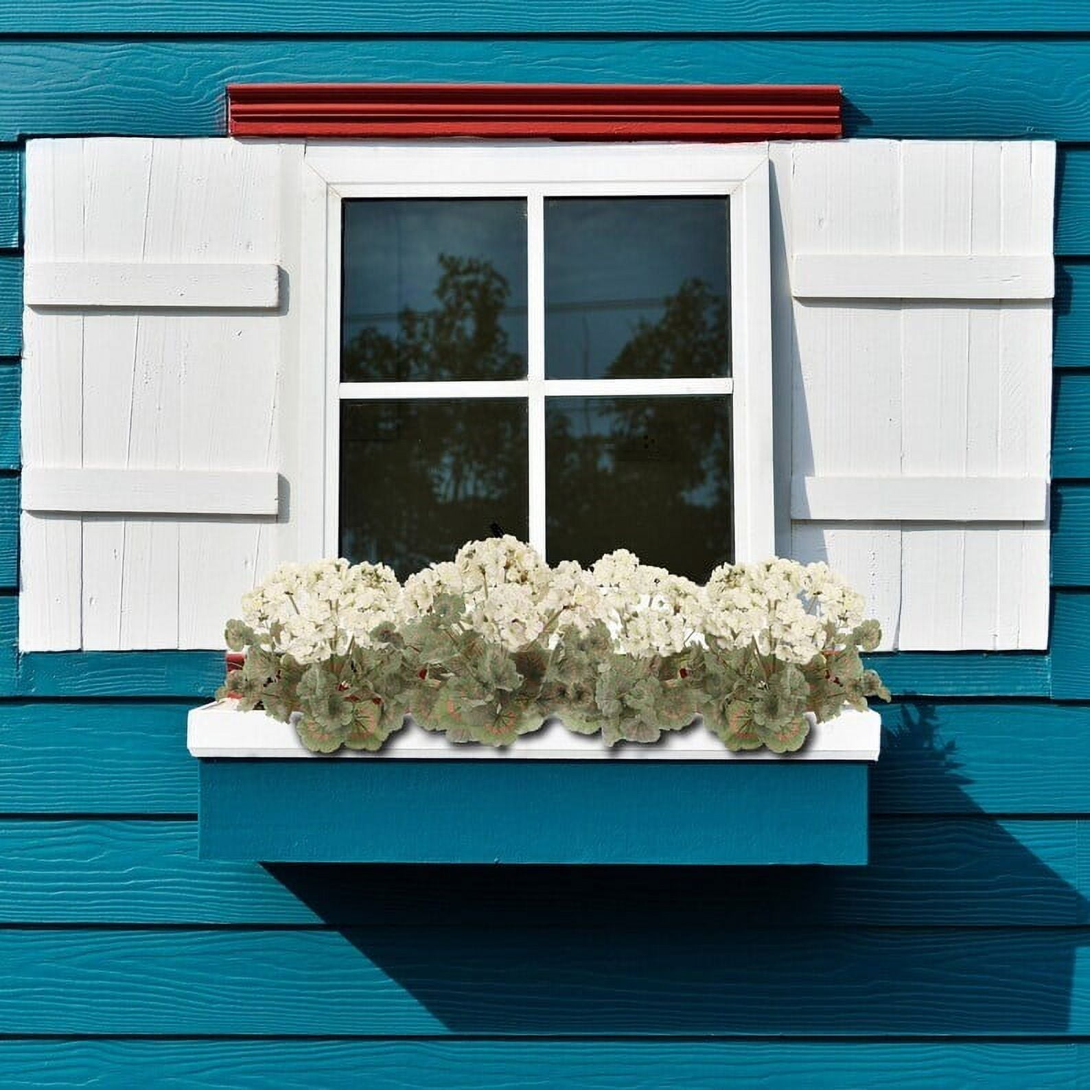 2-Piece 24" Silk Geranium Bushes, Red Artificial House Plant, Lifelike ...