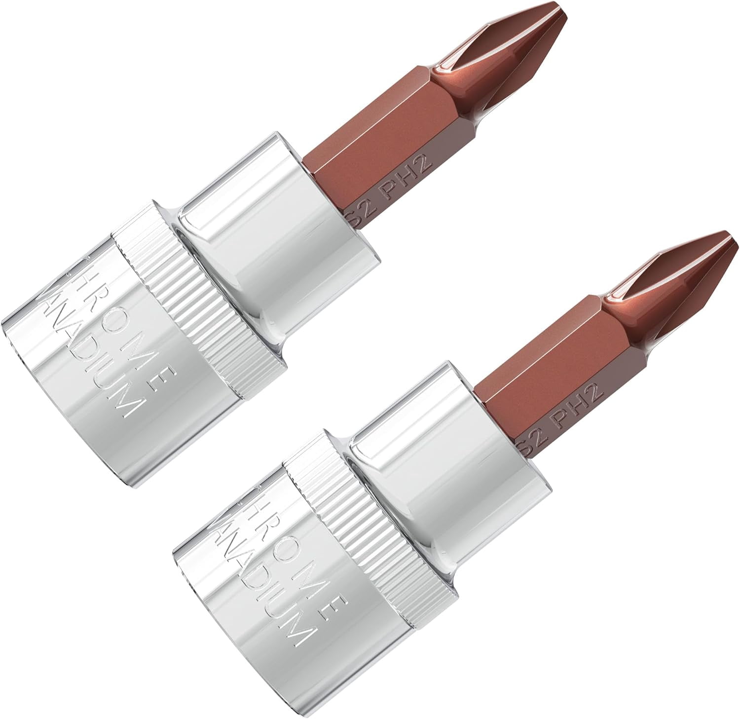 2-Piece 3/8-Inch Drive PH1 Phillips Bit Socket Set, S2 Steel Bits and ...